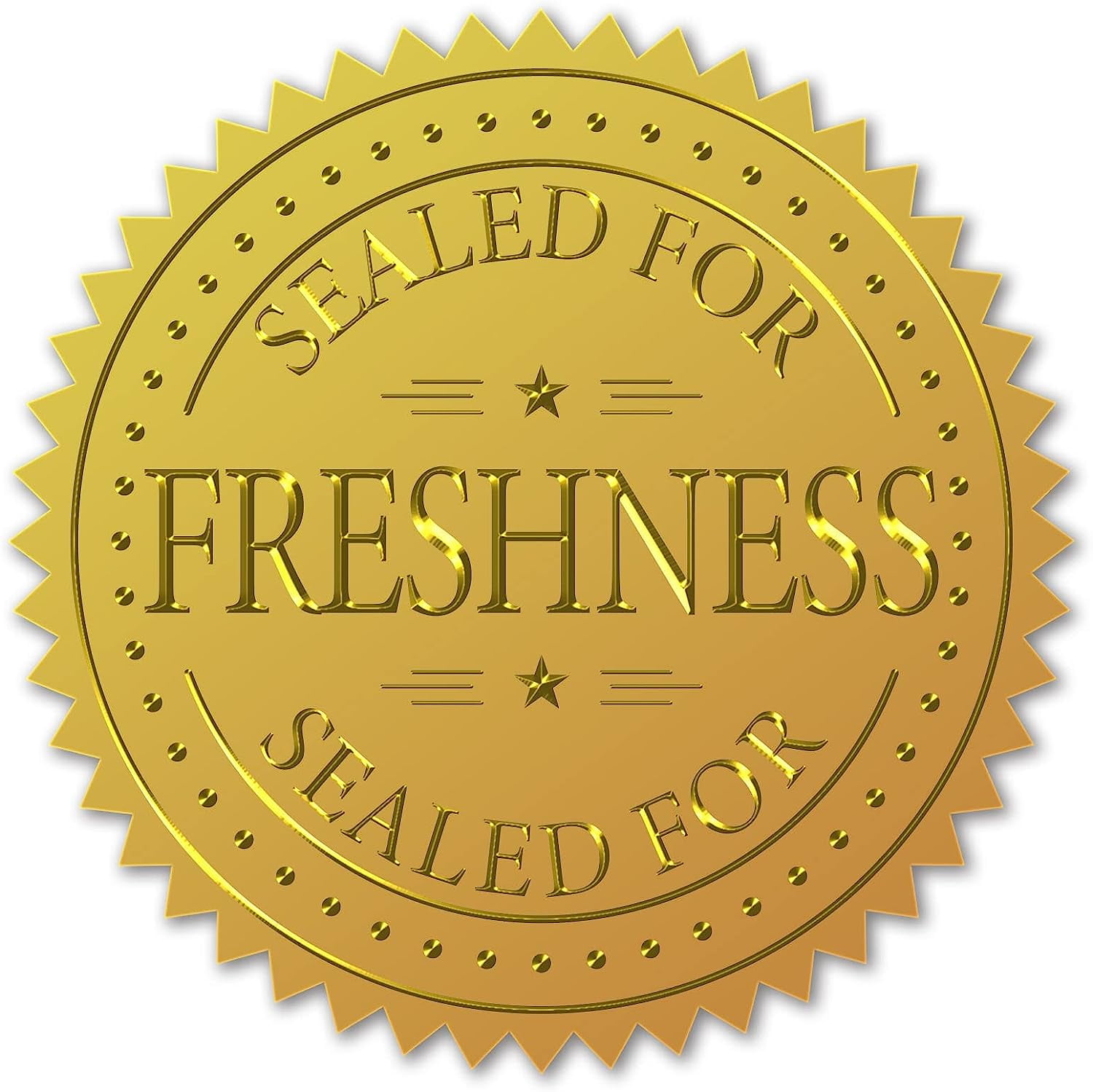 100pcs Gold Foil Certificate Seals Sealed For Freshness Embossed Gold ...