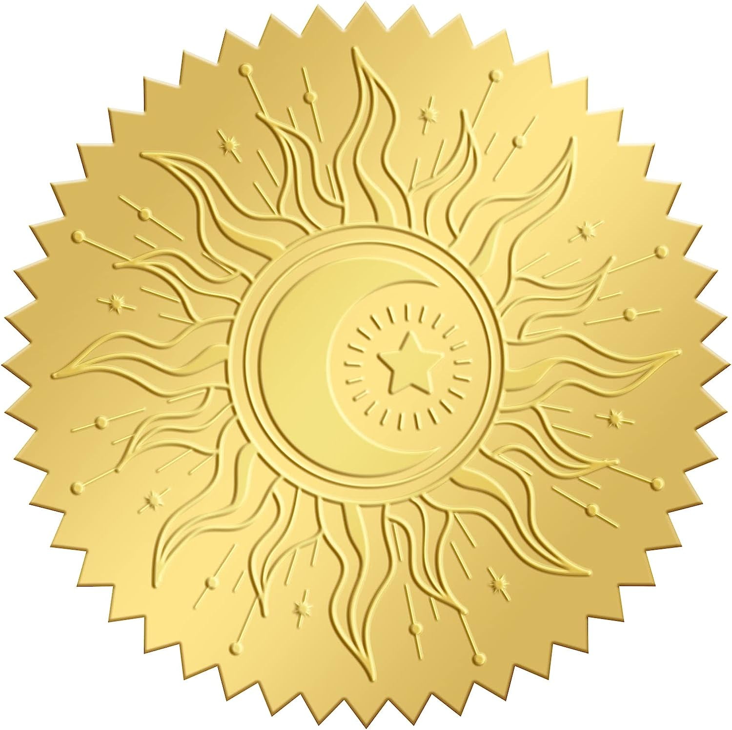 100pcs Gold Foil Stickers Embossed Certificate Seals Self-Adhesive ...