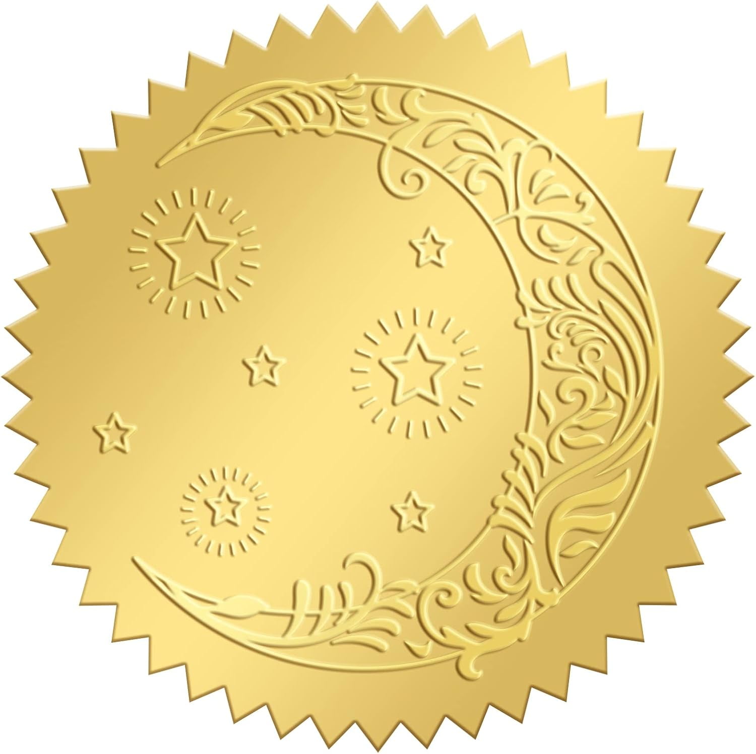 100pcs Gold Foil Stickers Embossed Certificate Seals Self-Adhesive ...