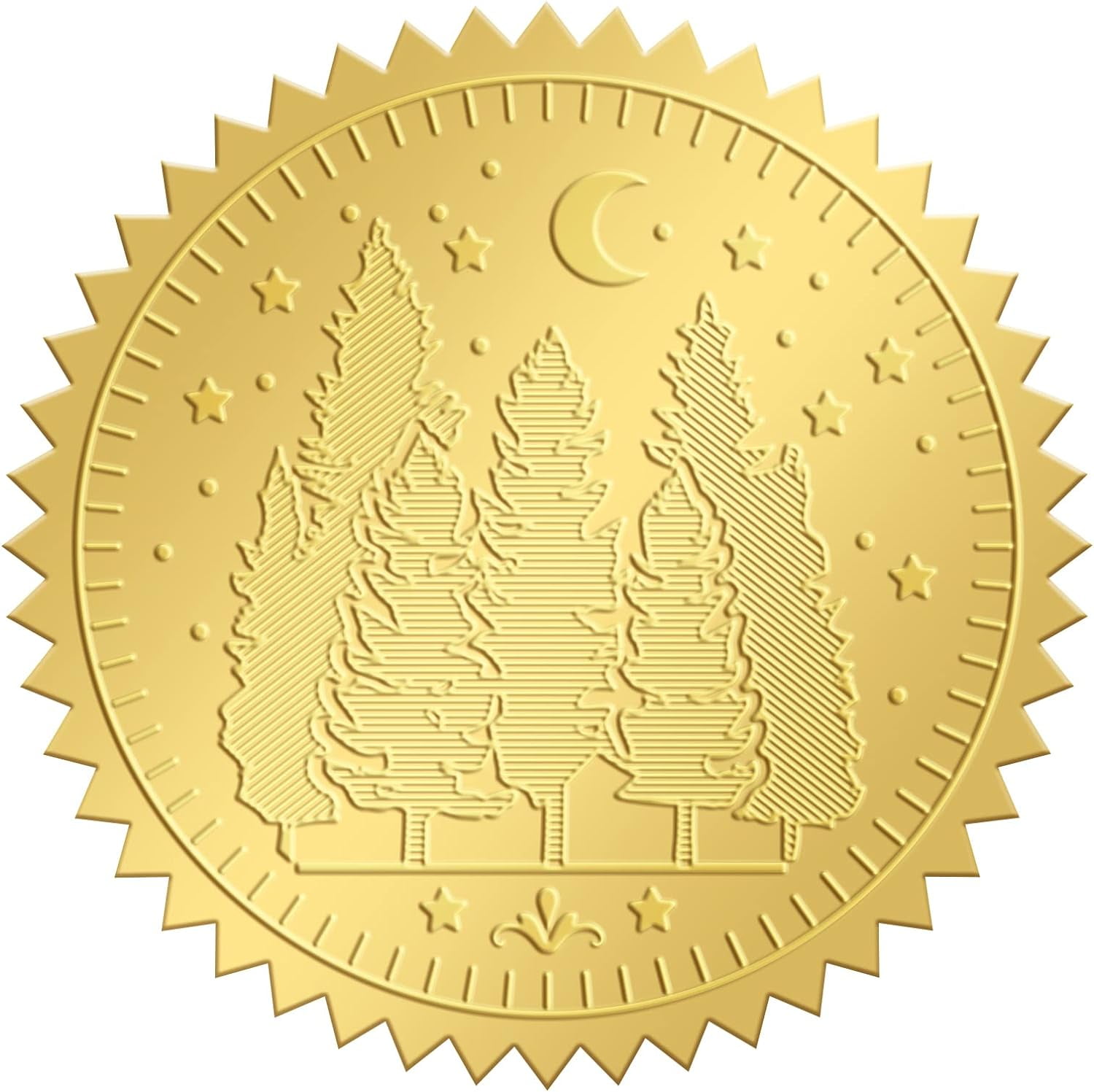 100pcs Gold Foil Stickers Embossed Certificate Seals Self-Adhesive ...
