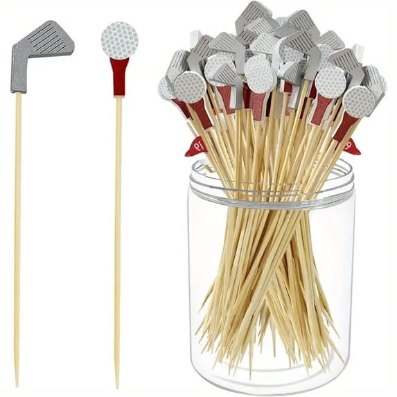 100pcs Golf Roostertail Picks, 4.7 Inch Golf Theme Decorative End ...