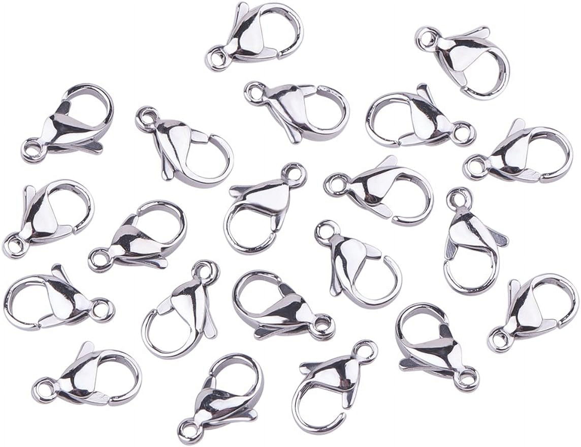 100pcs Grade A 304 Stainless Steel Lobster Claw Clasps Jewelry Fastener ...