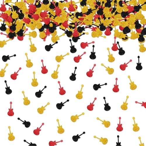 100pcs Guitar Confetti, Black&Gold Glitter Guitar Table Confetti for ...