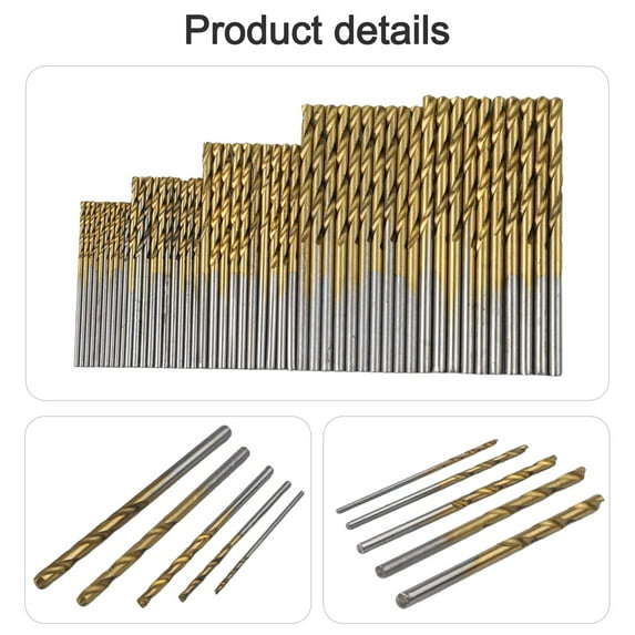 100pcs HSS Drill Bits for Various Materials with 5 Size Options for ...