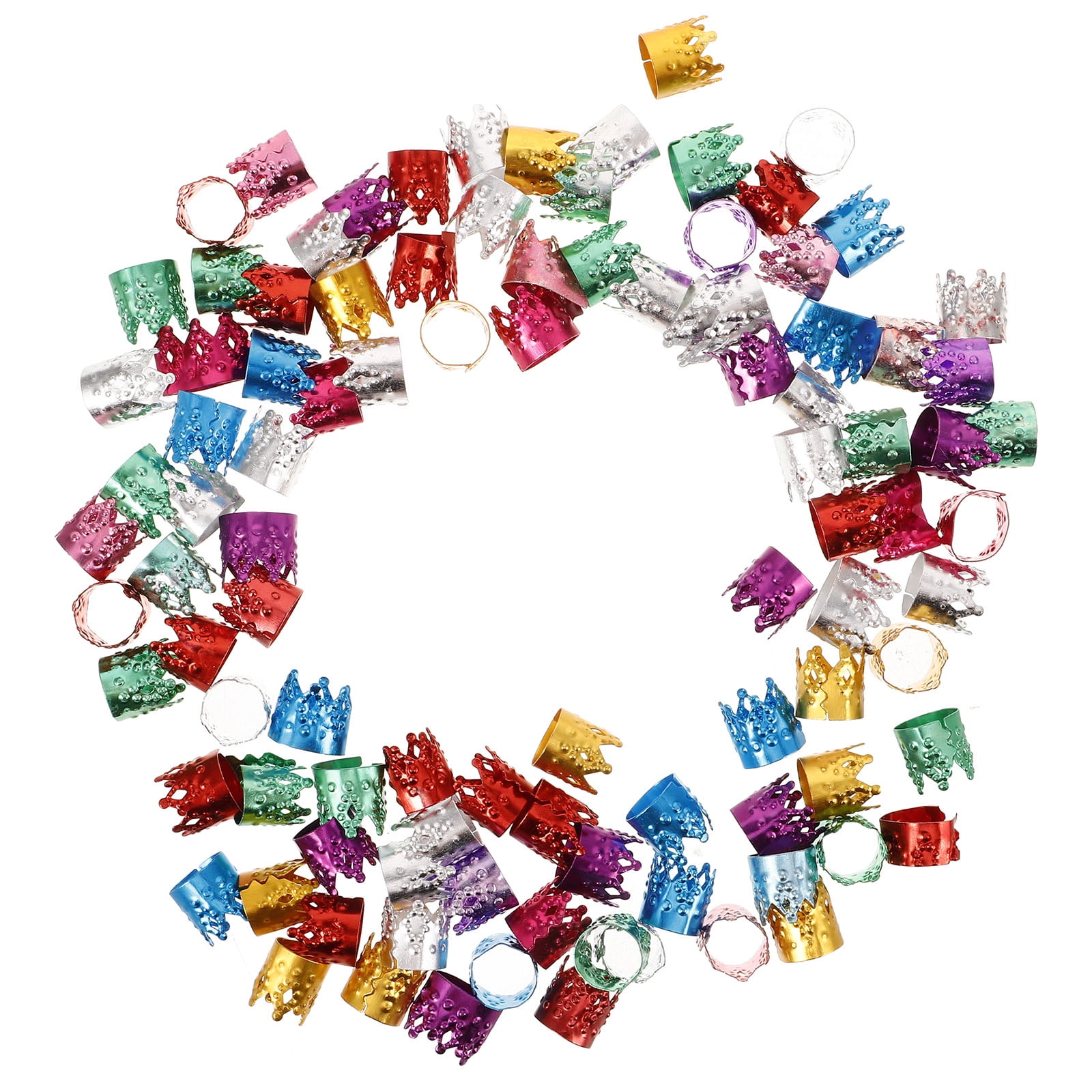 100 Pcs Braiding Jewelry Dreads Accessories Hair Cuffs Jewels for Women ...