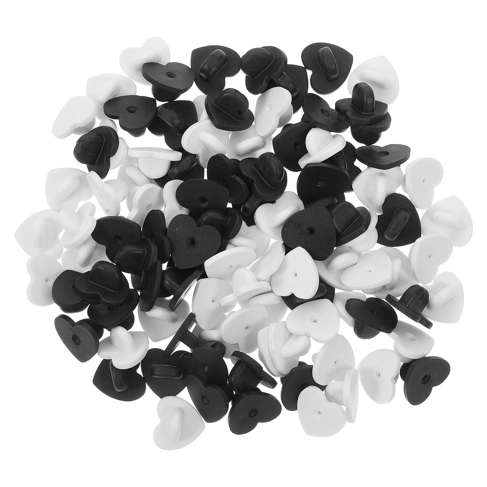 100pcs Heart-shaped Pin Backings Accessory For Enamel Pins Locking Pin ...