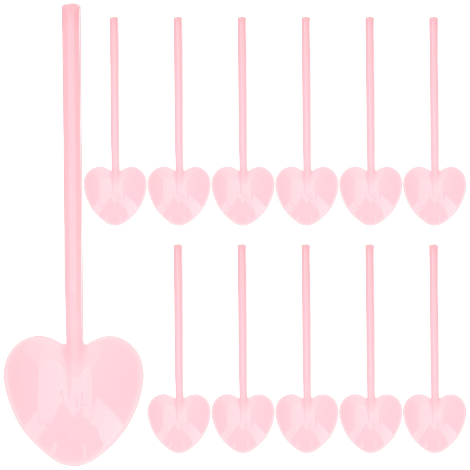 100pcs Heart Shaped Disposable Spoons Plastic Spoon Mini Spoons For ...