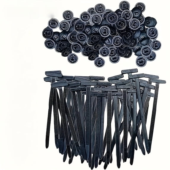 100pcs Heavy Duty Black Nylon Cable Ties – Extra Strong Self-Locking ...