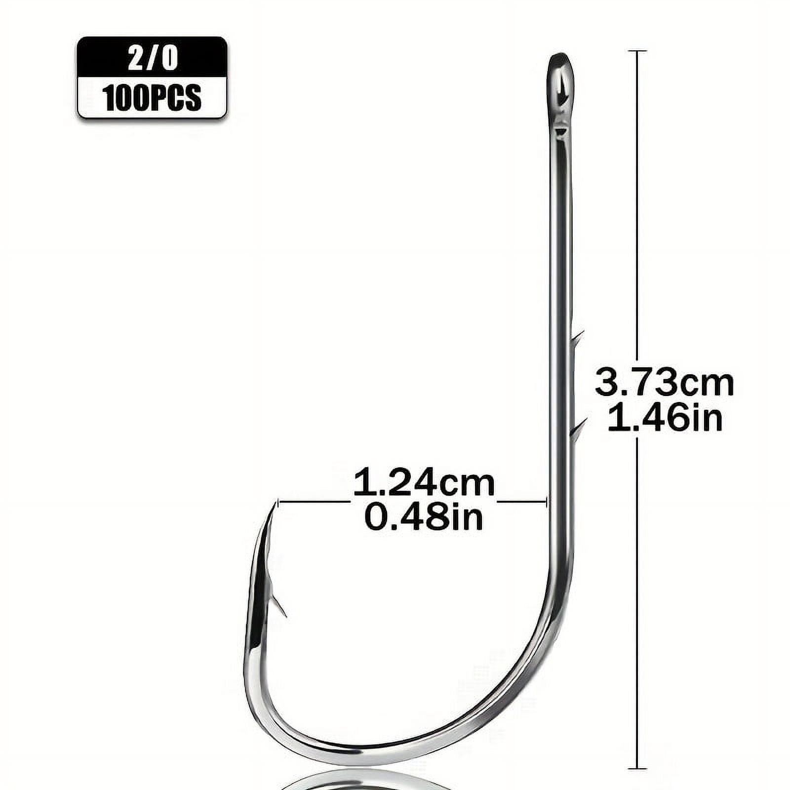 100pcs High Carbon Steel Long-Handle Soft Bait Hooks, Back Barb Tube ...