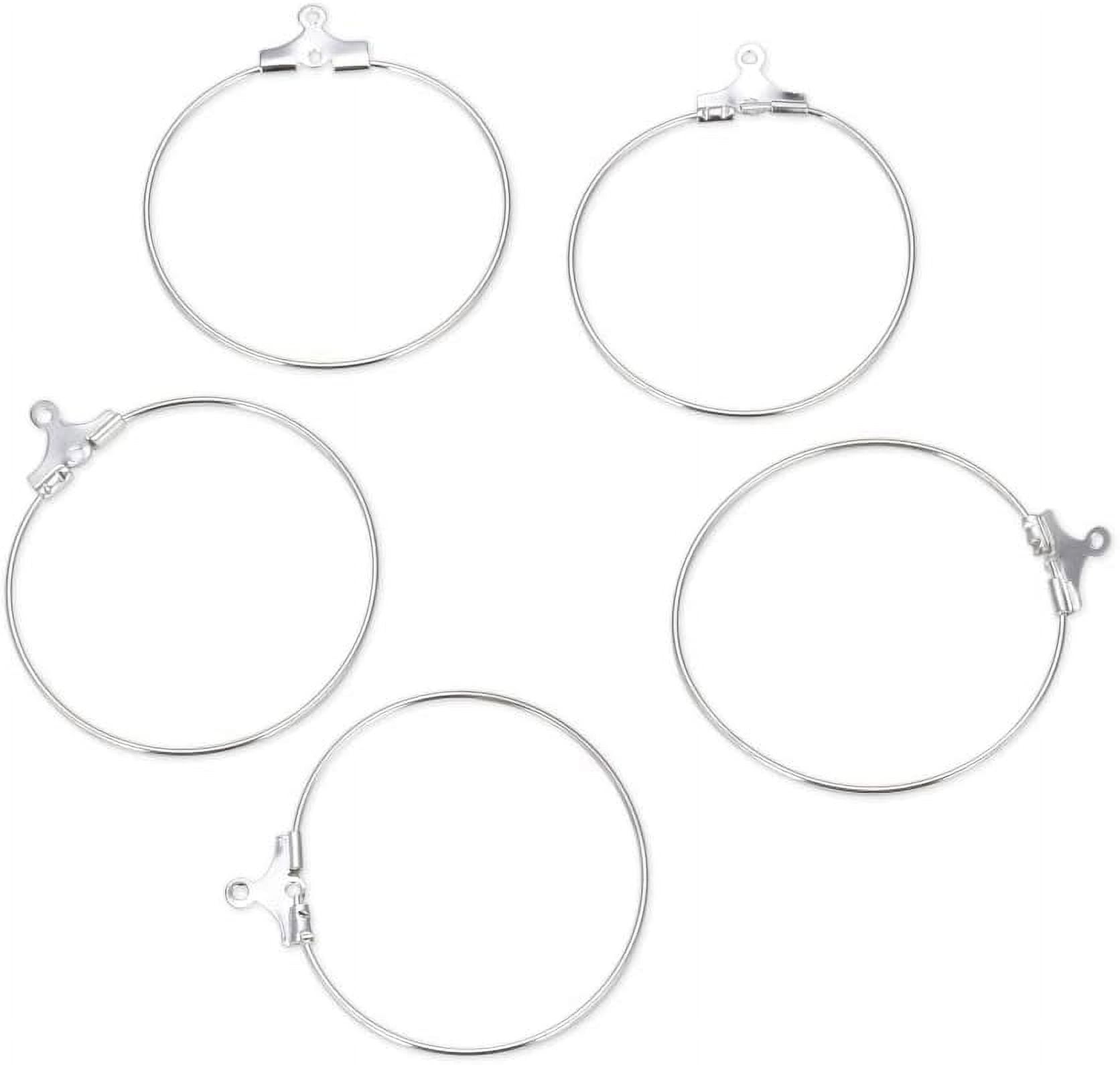 100pcs Hypoallergenic Silver 40mm Round Circle Beading Hoop Link ...