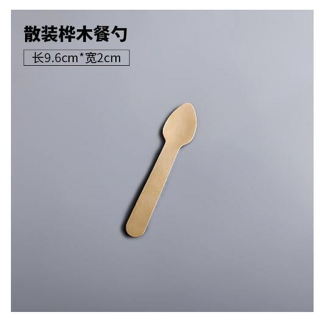 USHOBE Wood Tasting Spoons Home Use Kitchen 100Pcs 3.73X0.75in ...