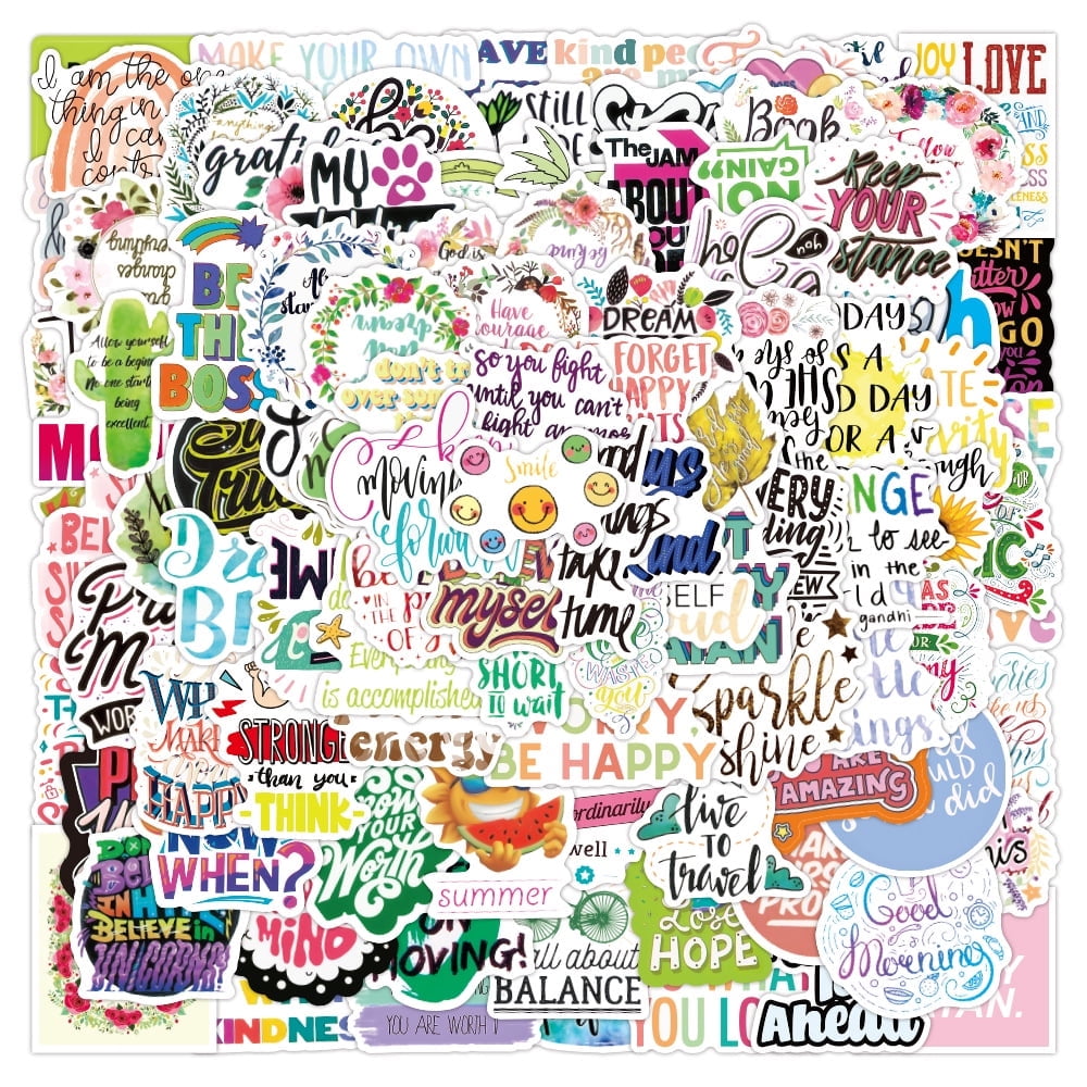 100pcs Inspiring Quote Stickers: Vinyl Art for Adults, Journals ...