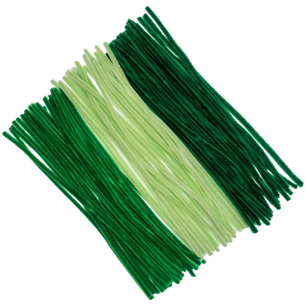 100pcs John Bead Pipe Cleaners 12in Green Mix 6mm Fluffy Chenille Stems ...