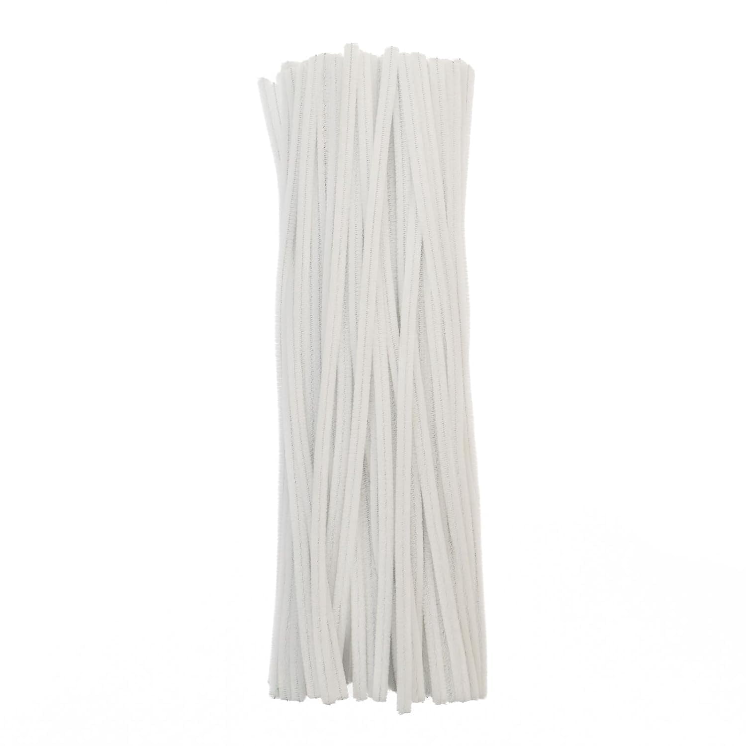 100pcs John Bead Pipe Cleaners 12in White 6mm Fluffy Chenille Stems for ...
