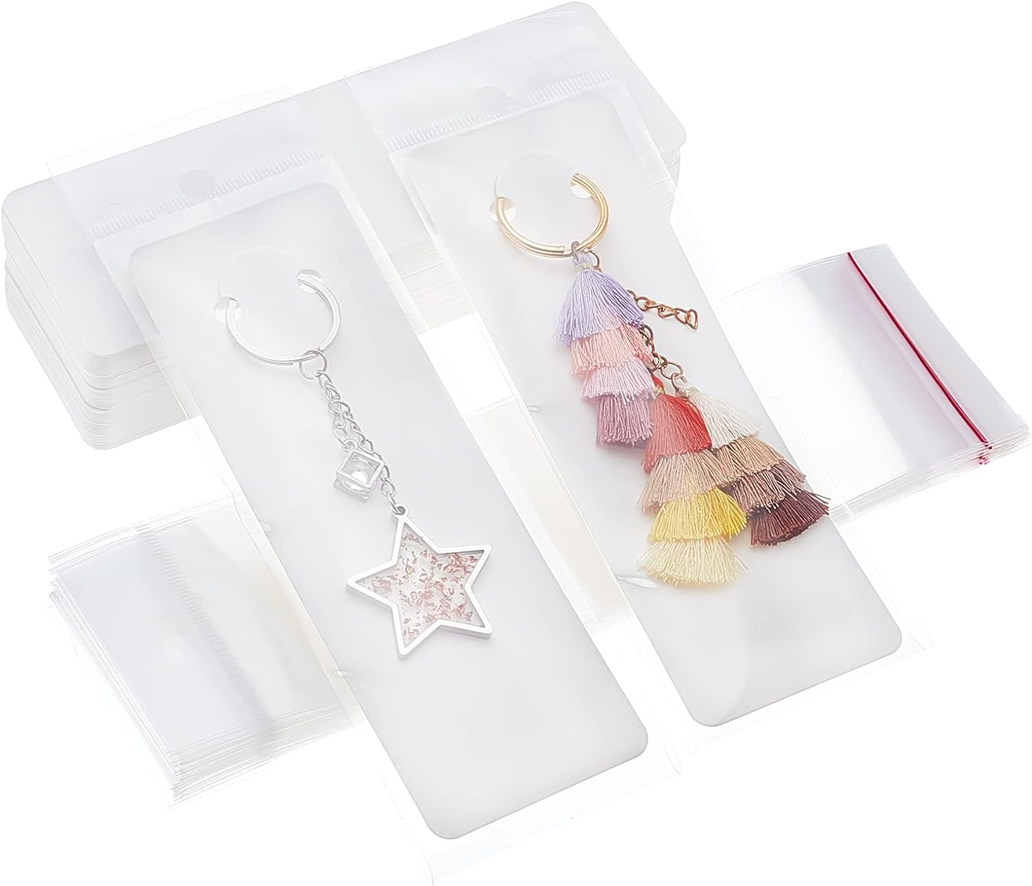 100pcs Keychain Display Cards White Keychain Display Paper Keychain ...