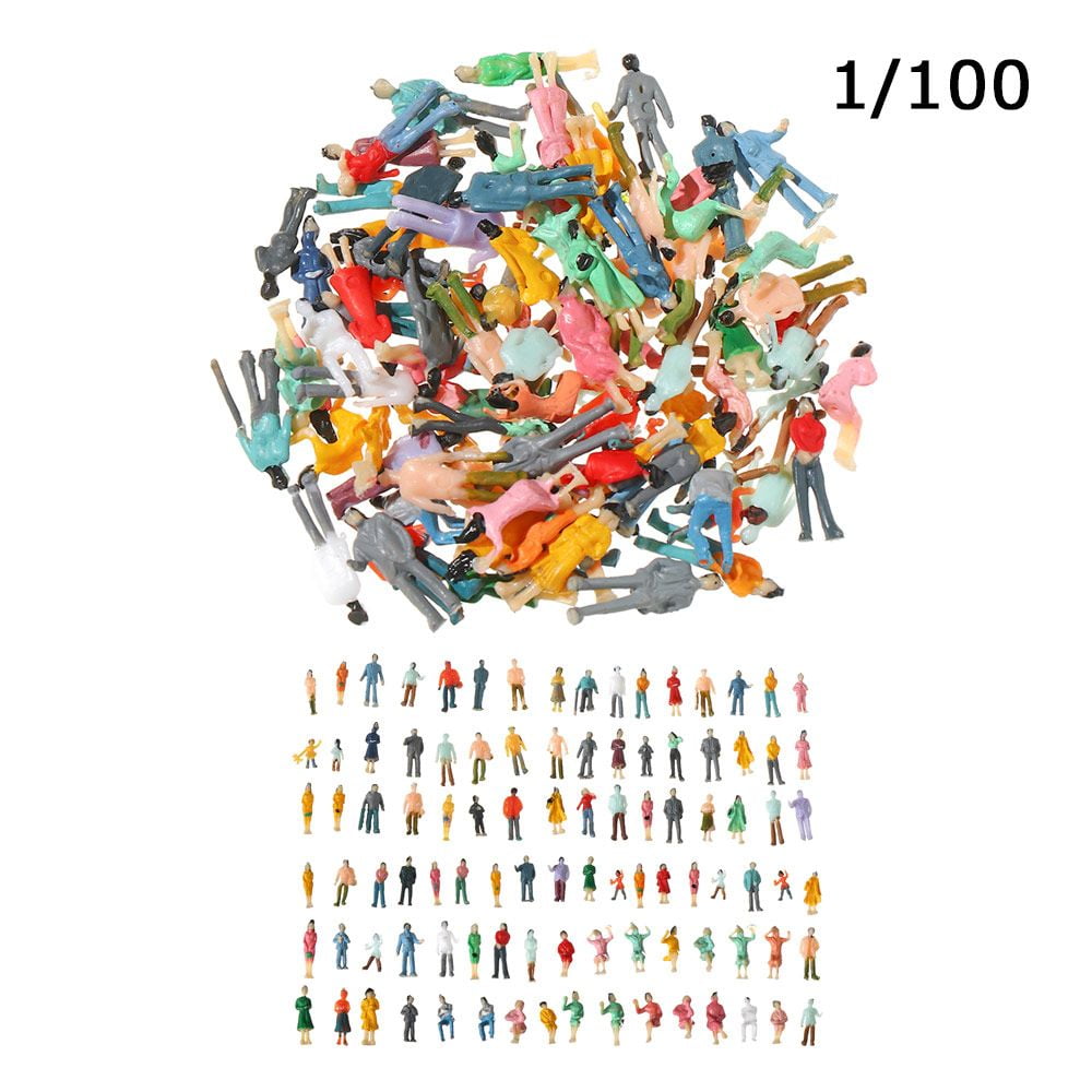 100pcs Kids Toys Mixed Color Pose Dollhouse Decorations Train Scenery ...