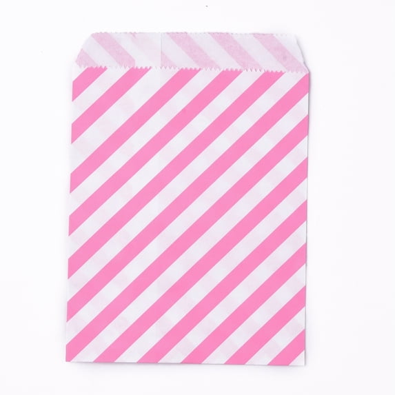 100pcs Kraft Paper Bags No Handles Food Storage Bags Stripe Pattern ...