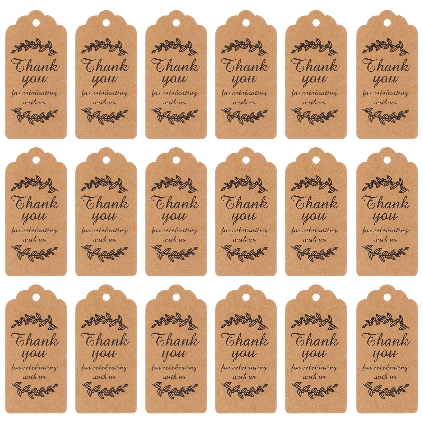 100pcs Kraft Paper Gift Tags Gift Wrapping Labels Wedding Birthday ...