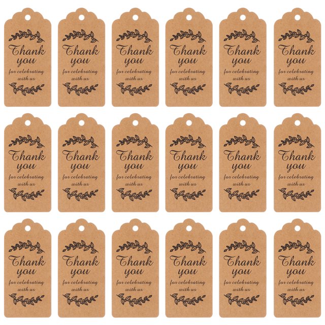 100pcs Kraft Paper Gift Tags Gift Wrapping Labels Wedding Birthday ...