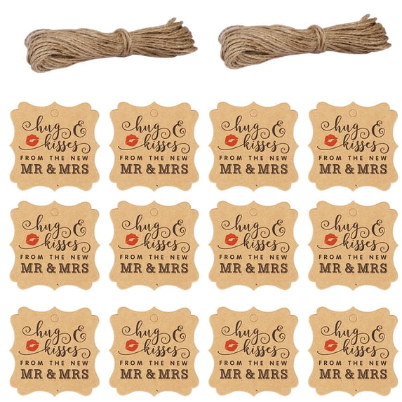100pcs Kraft Paper Labels Wedding Packaging Labels Paper Tags Baking ...