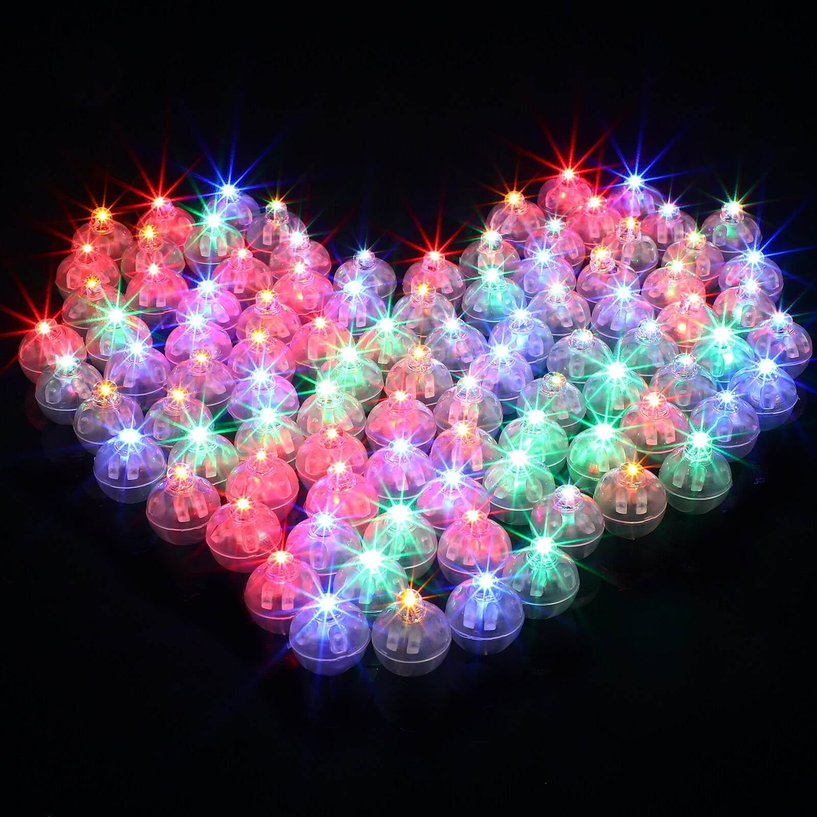 ICOL LED Balloon Lights, 100pcs Mini Round Wireless Party Decorations ...