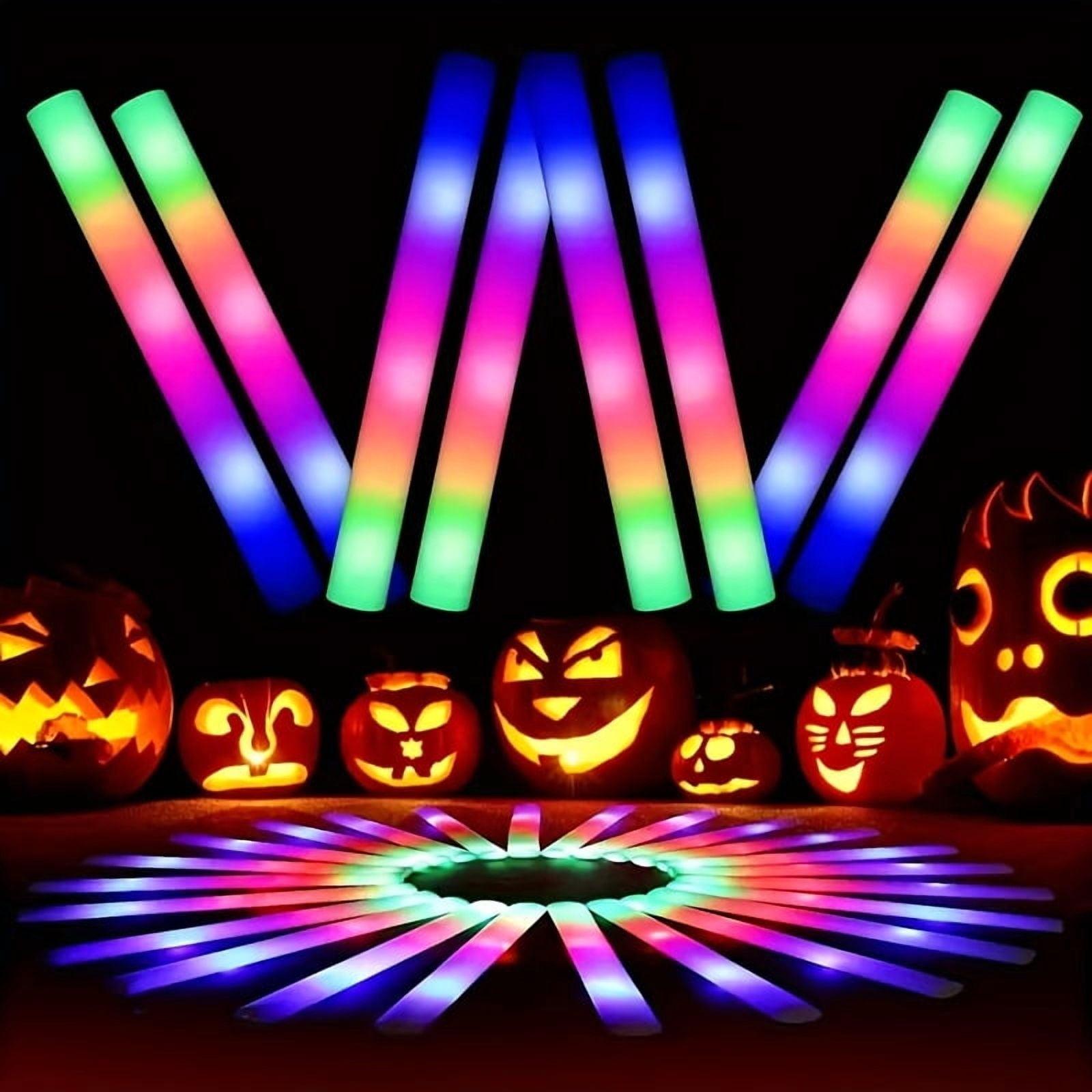 100pcs LED Light Up Foam Sticks | 3-Mode Color Changing & Flashing Party Supplies | For Weddings ...