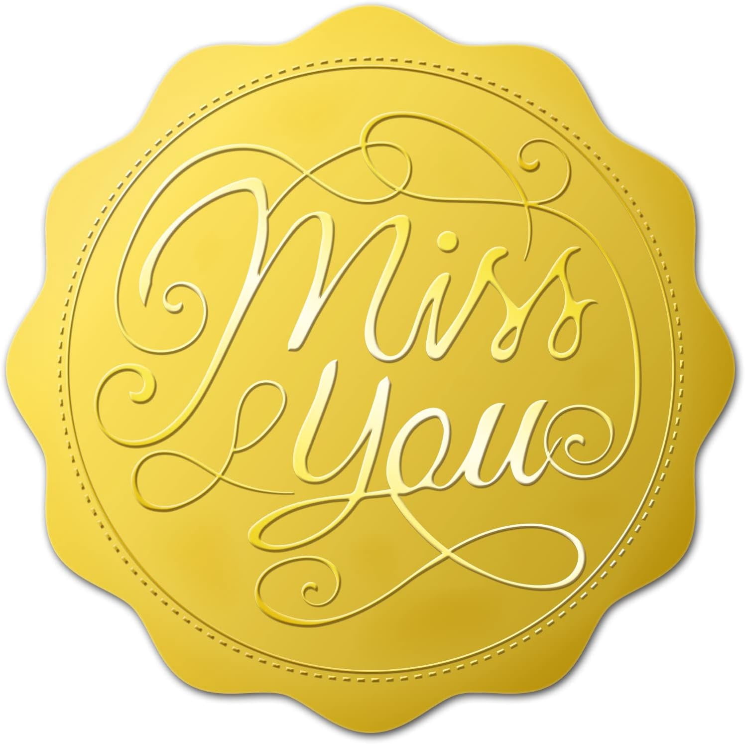 100pcs Letter Gold Foil Certificate Seals 2 Miss You Self Adhesive ...