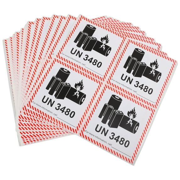 100pcs Lithium Battery Transport Warning Labels Self Adhesive Stickers ...
