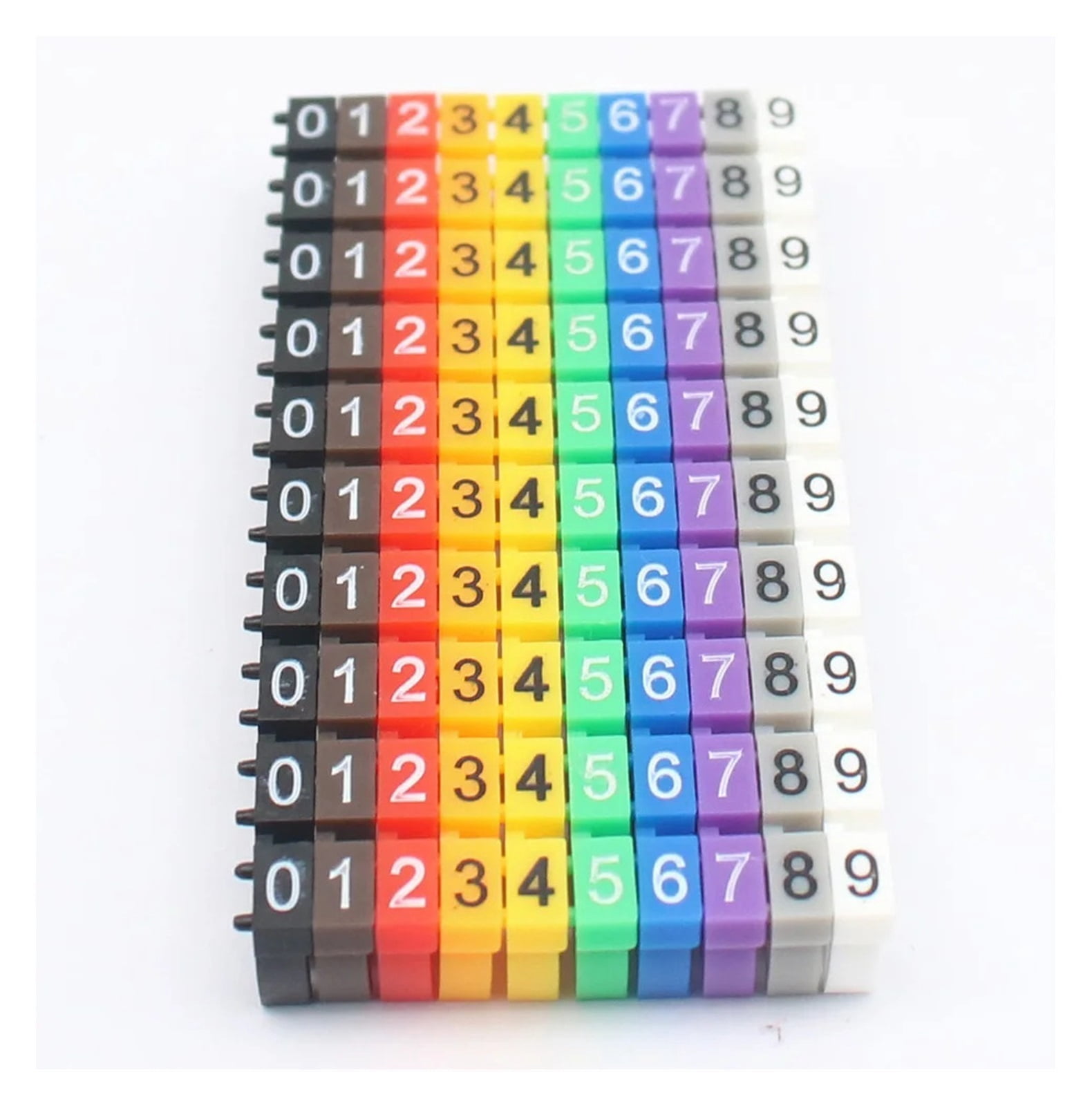 100pcs M-2 4mm Colored Numerals M Type CAT 6 Clip Cable Wire Marker 0 ...