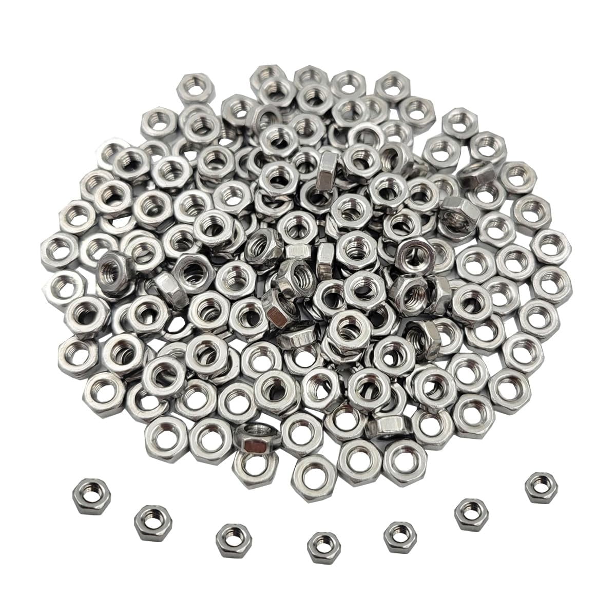 100pcs M3-0.5 Hex Nut Stainless Steel 304(18-8) Metric Hexagon Nut for ...