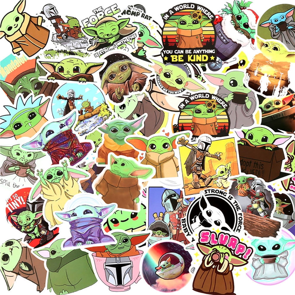 100pcs Manloda Yoda Baby Graffiti Sticker Guitar Skateboard Water Cup ...