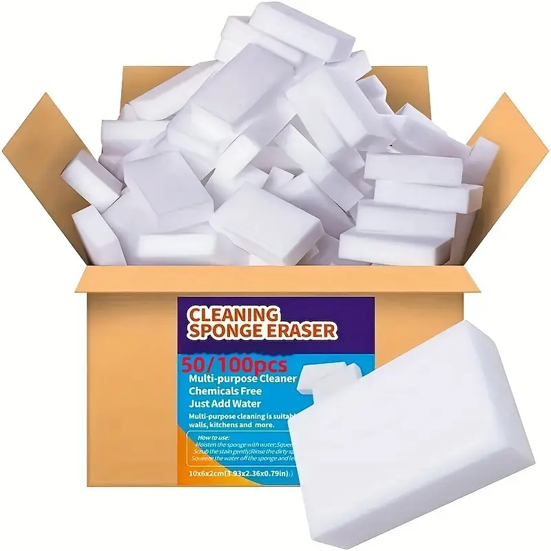 100pcs,Melamine Foam Sponge, Household Cleaning Sponge, Dish Sponge ...