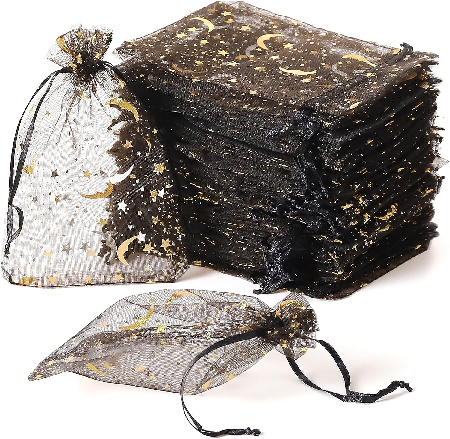 100pcs Mesh Gift Bags Drawstring Goodie Bags Favor Bags Gift Pouch ...