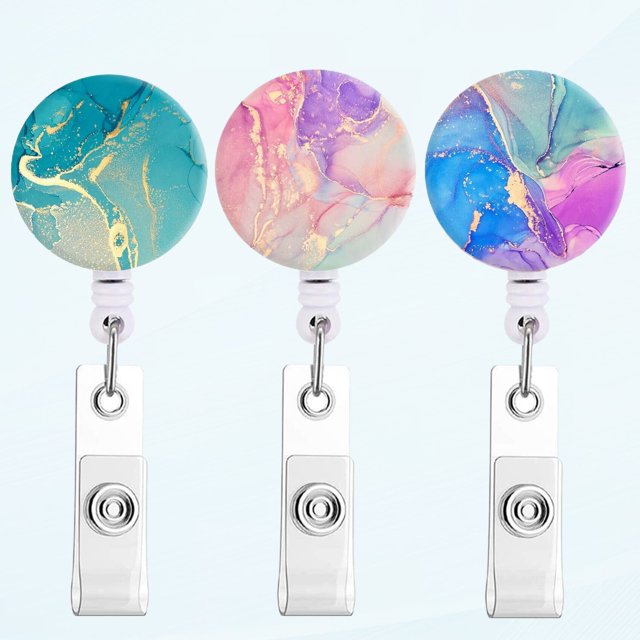 100pcs Metal ID Card Clips with Clear PVC Bands, High Quality Double ...