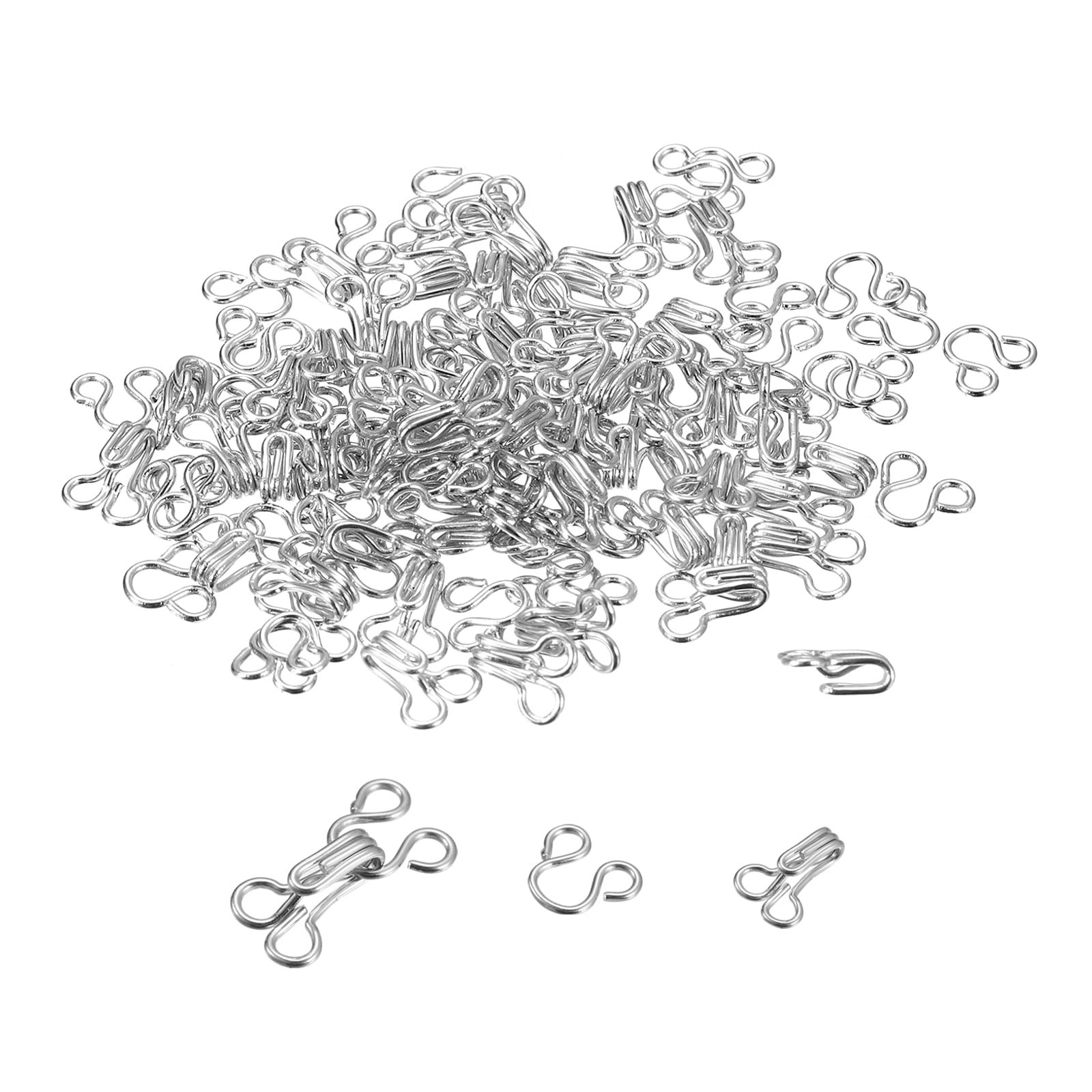 100pcs Metal Sewing Hooks and Eyes Closures Suitable for Bra Clothing ...