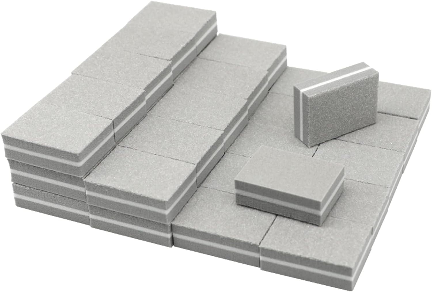 100pcs Mini Grey Form Nail File Buffers Sponge Compatible with Gel NailFile Block Nail Polishing ...
