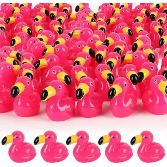 100pcs Mini Resin Flamingo Ducks Pink Fairy Tiny Ornaments for Garden ...