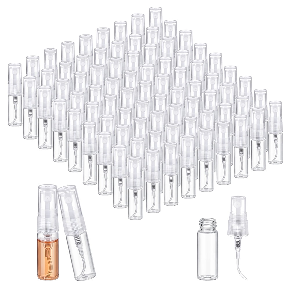 100pcs Mini Spray Bottles 3ml Clear Glass Perfume Bottles Refillable ...