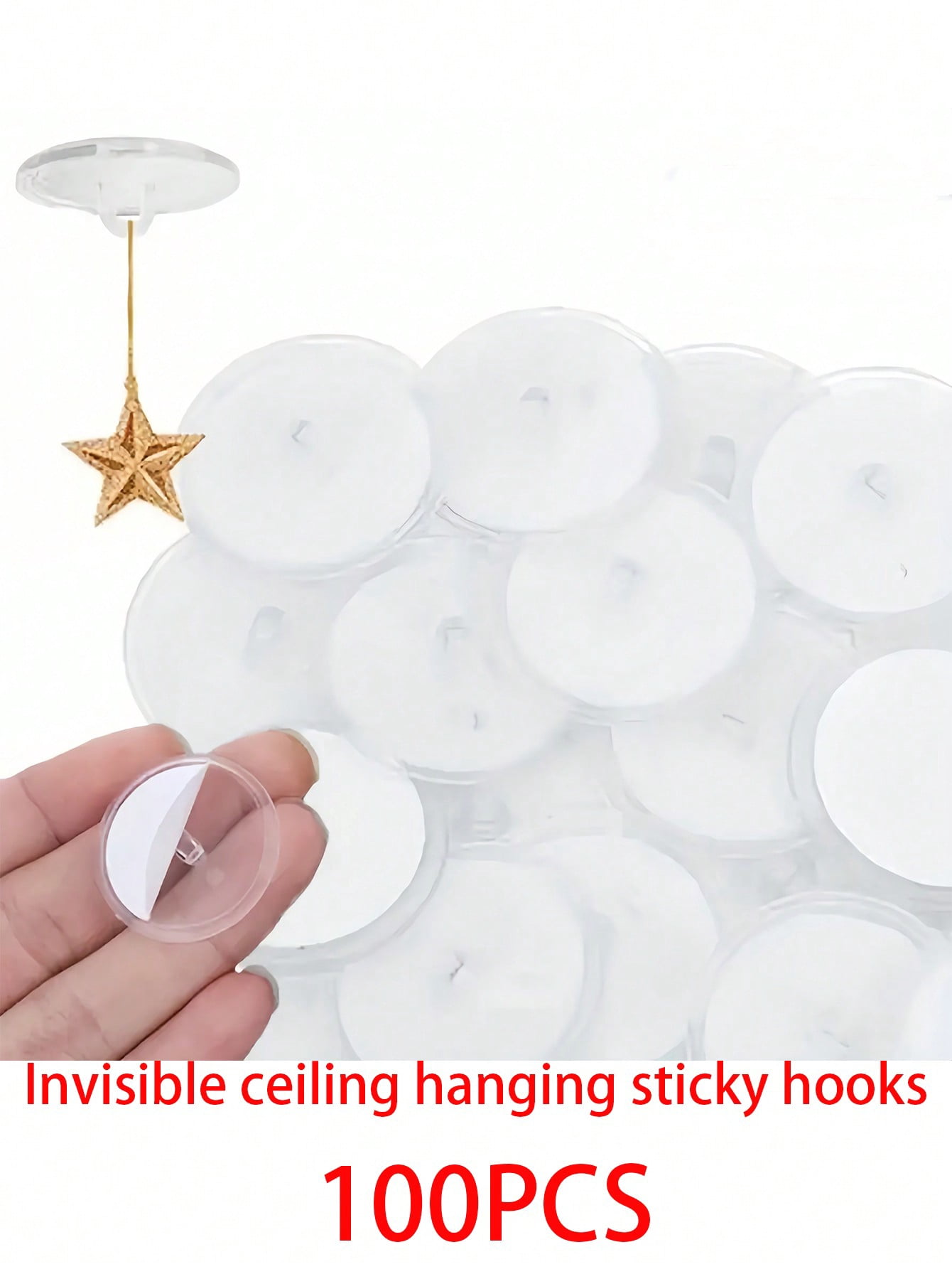 100pcs Mini Transparent Adhesive Hooks, Seamless Hanging Flag Hooks for ...