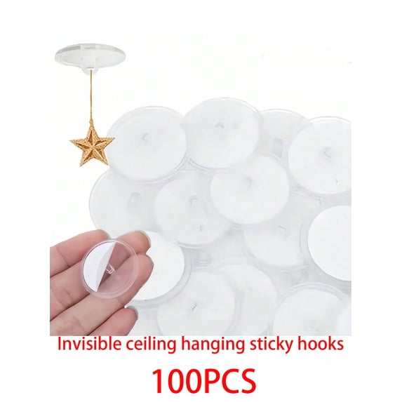 100pcs Mini Transparent Adhesive Hooks, Seamless Hanging Flag Hooks for ...