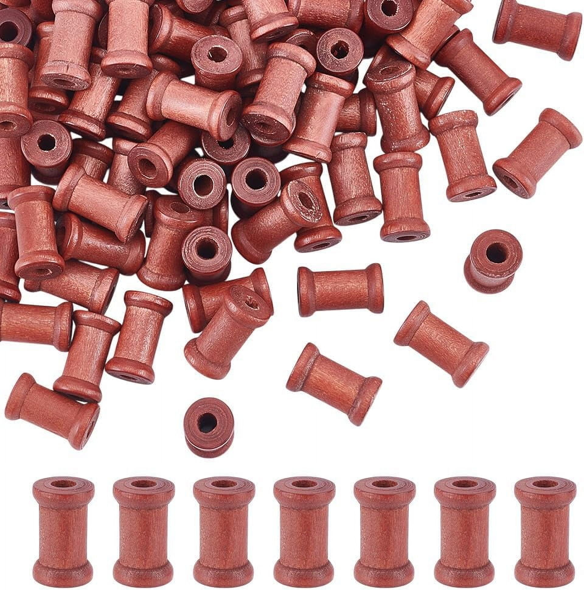 100pcs Mini Wooden Spools 0.8inch Empty Natural Wood Spools Wire ...