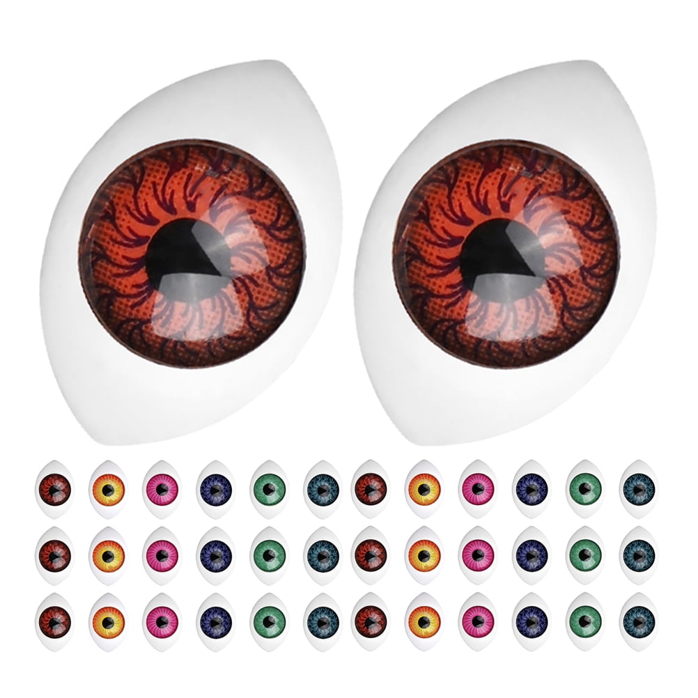 100pcs Miniature Craft Eyeballs: Resin Oval Eyes For Plush Toys Dolls ...