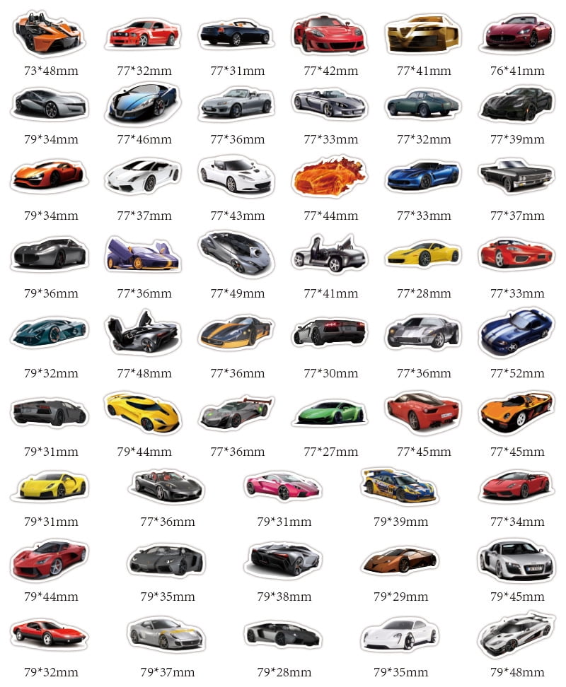 100pcs Mixed cartoon car stickers decoration notebook mobile phone ...