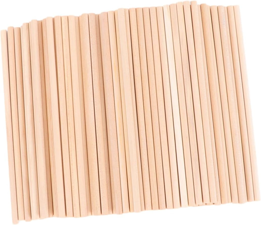 100pcs Model Wood Round Wood Rods Building Wood Sticks 4 Inch Dowel ...