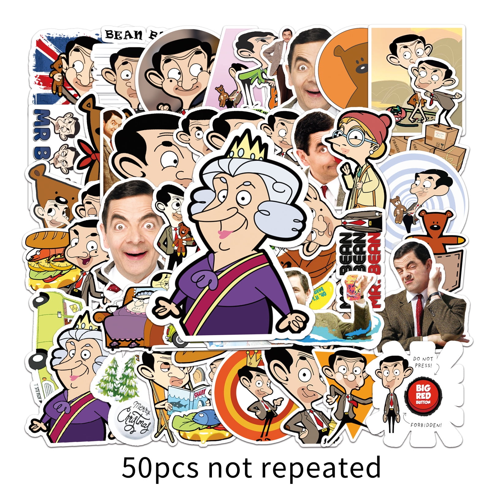 100pcs Mr. Bean Graffiti Sticker Cartoon Animation DIY Skateboard Cup ...