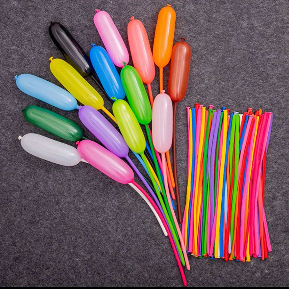 100pcs Multi-Color Latex Balloon Shaped Balloon Set - Slim Latex ...