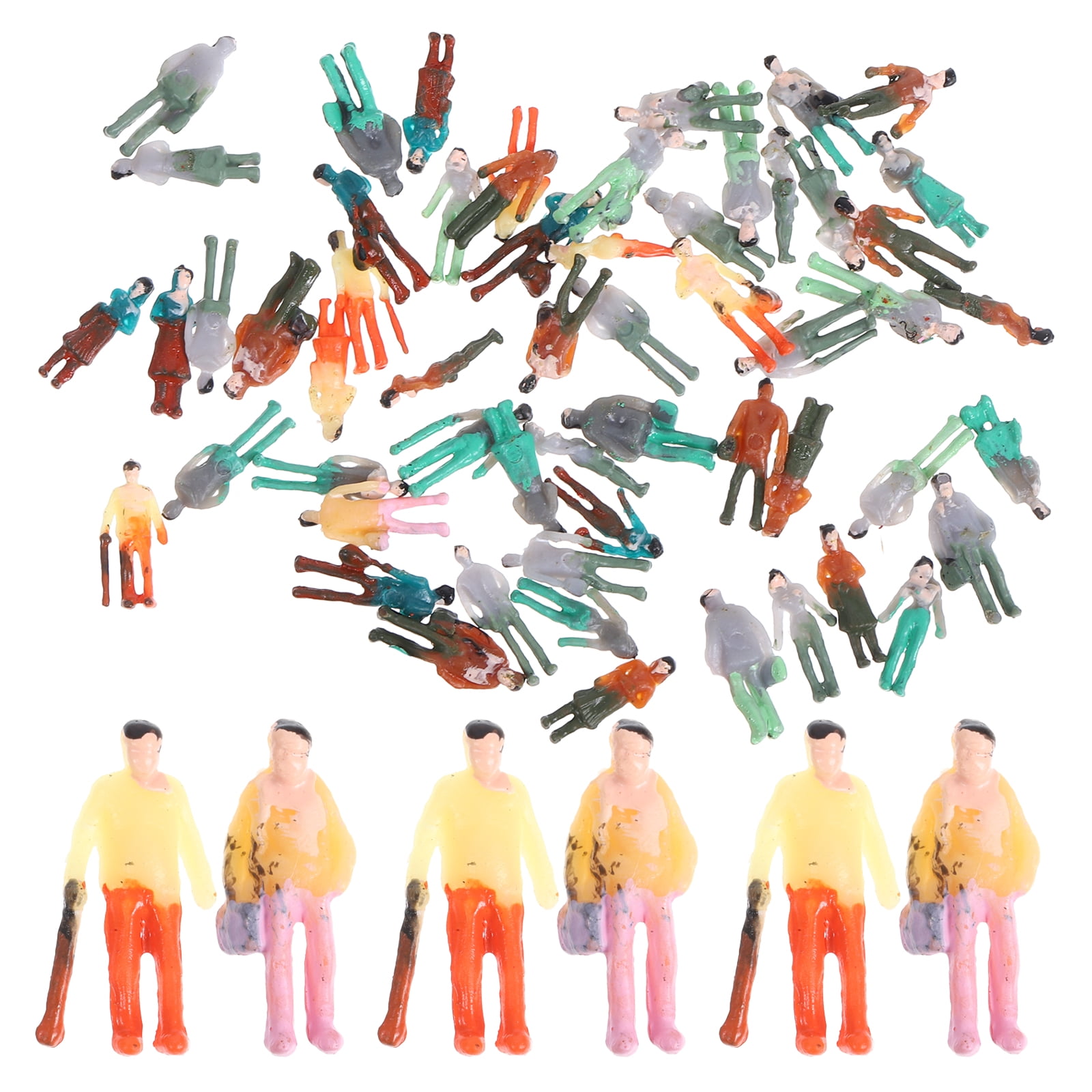 100pcs Multicolor Painted Moulds People Figures N Scale 1:150 (Random ...