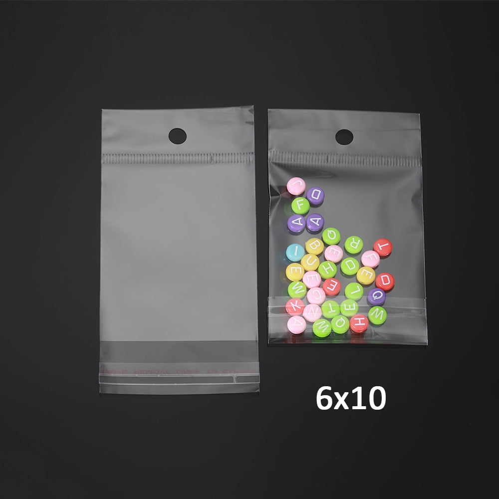 100pcs Multiple Size Clear Self-adhesive Cello Cellophane Bag Self ...