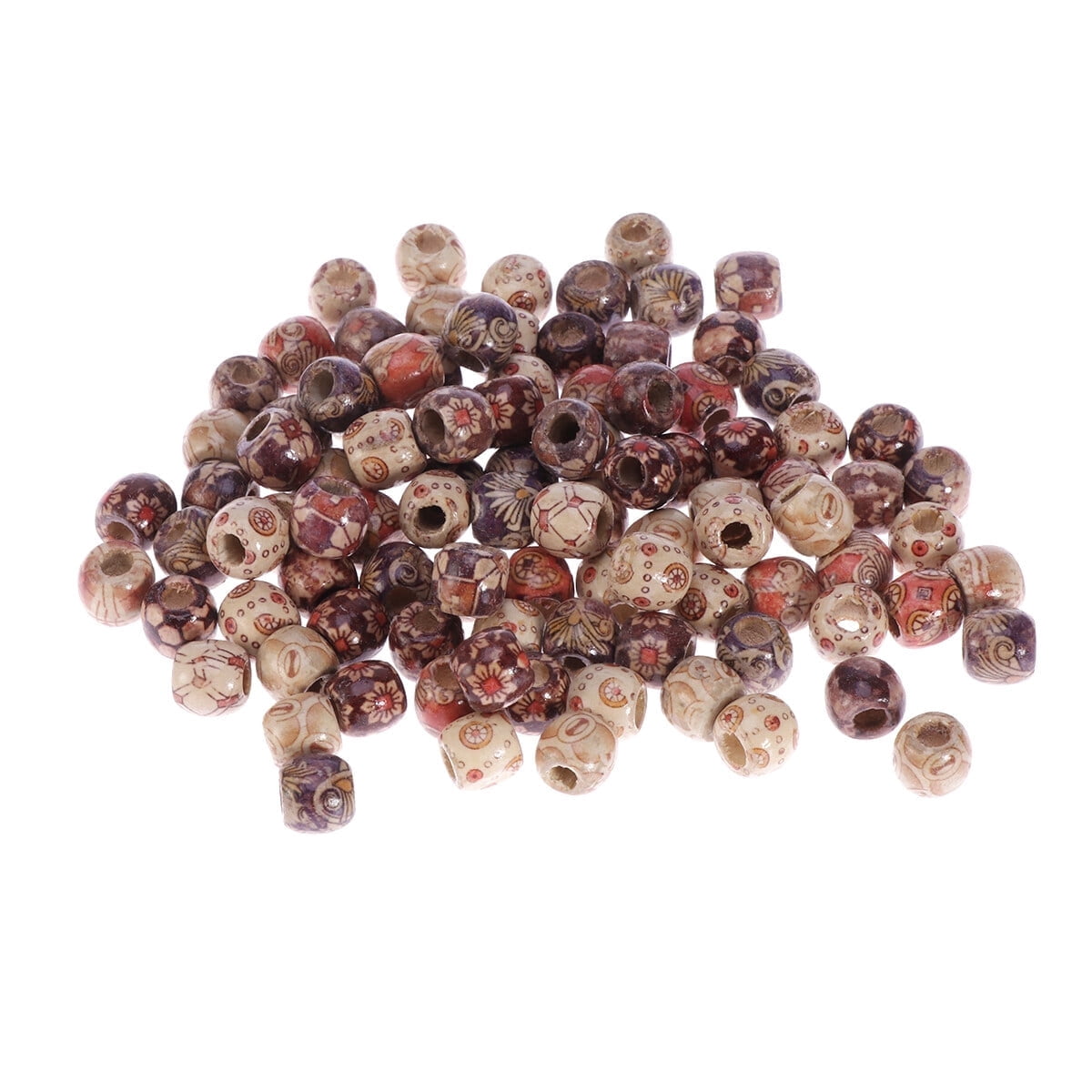 Howooi1 100pcs Wooden Craft Beads, Large Hole, 1.1x1.1x1.2cm for DIY ...
