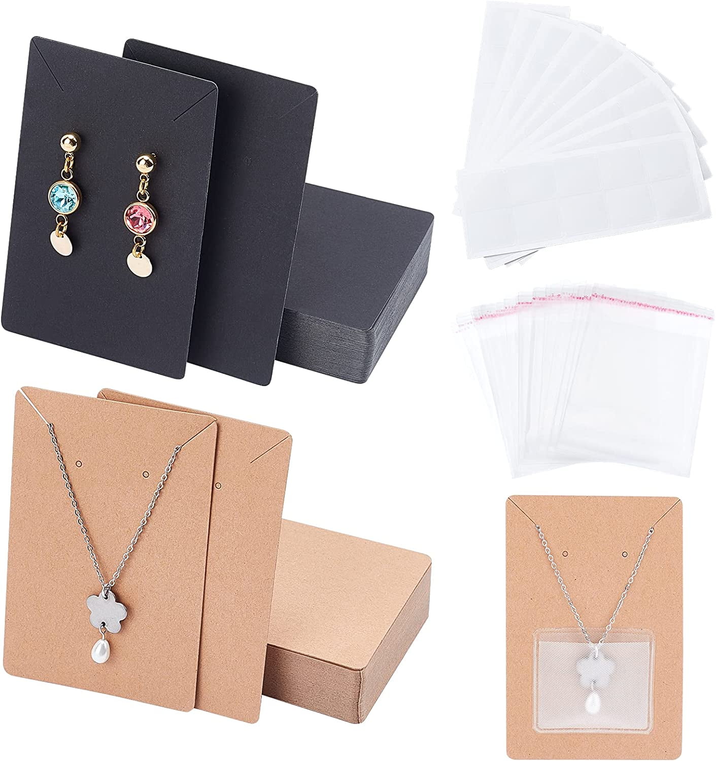 100pcs Necklace Display Card 2 Colors Jewelry Display Cards 2.3 x 3.5 ...